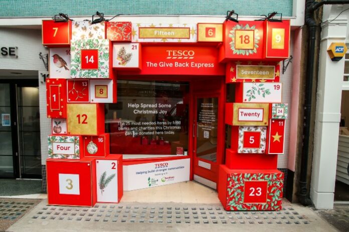 Tesco opens first ever 'reverse supermarket' to boost Christmas donations